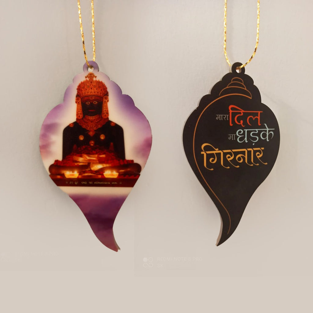 Girnar Neminath Bhagavan shank shape (front & Back) car handing ...
